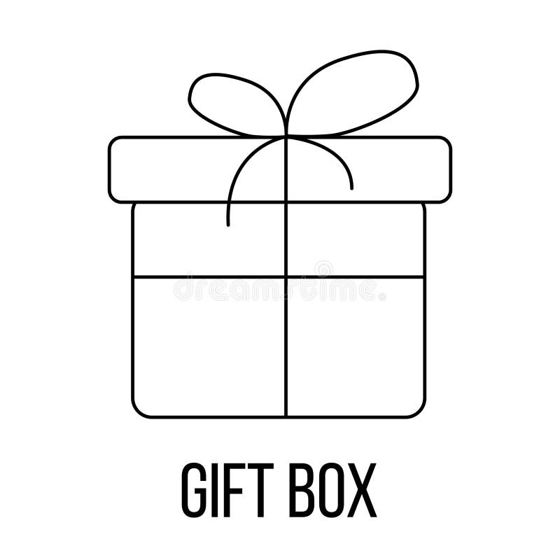 Gift Box Icon or Logo Line Art Style. Stock Vector - Illustration of ...