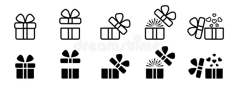 Gift Box Icon. Present Symbol. Christmas Box. Surprise with Gift Box in ...