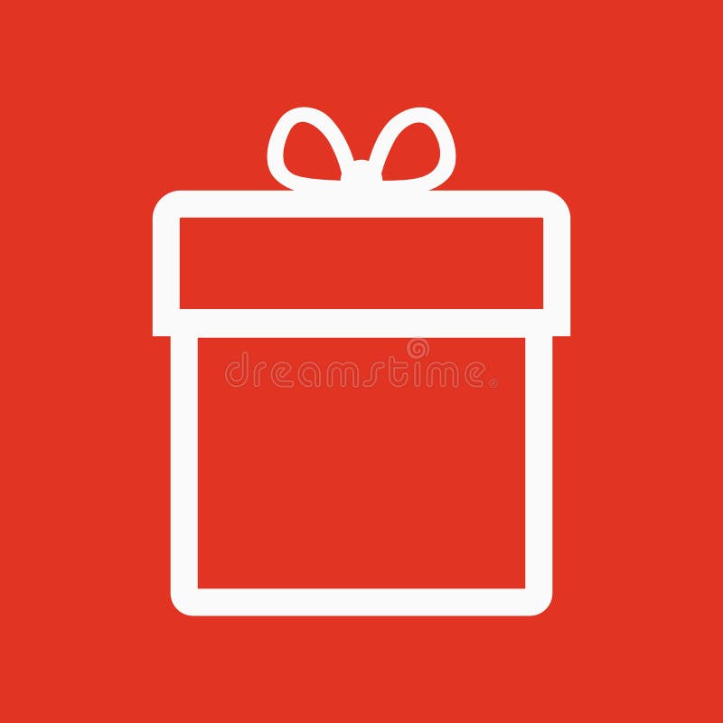 Gift Box Icon. Present Symbol. Flat. Stock Vector - Illustration of ...