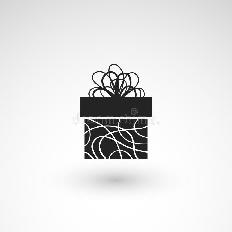 Gift Box Icon with Ribbon, Wrapping Pattern Design Stock Vector ...