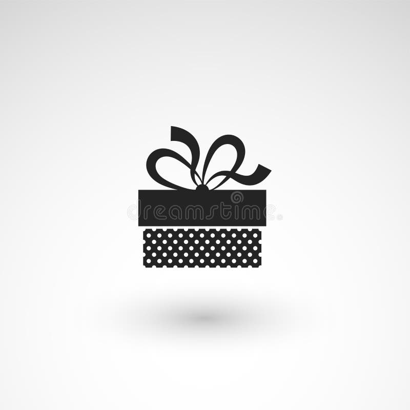 Gift Box Icon with Ribbon, Wrapping Pattern Design Stock Vector ...