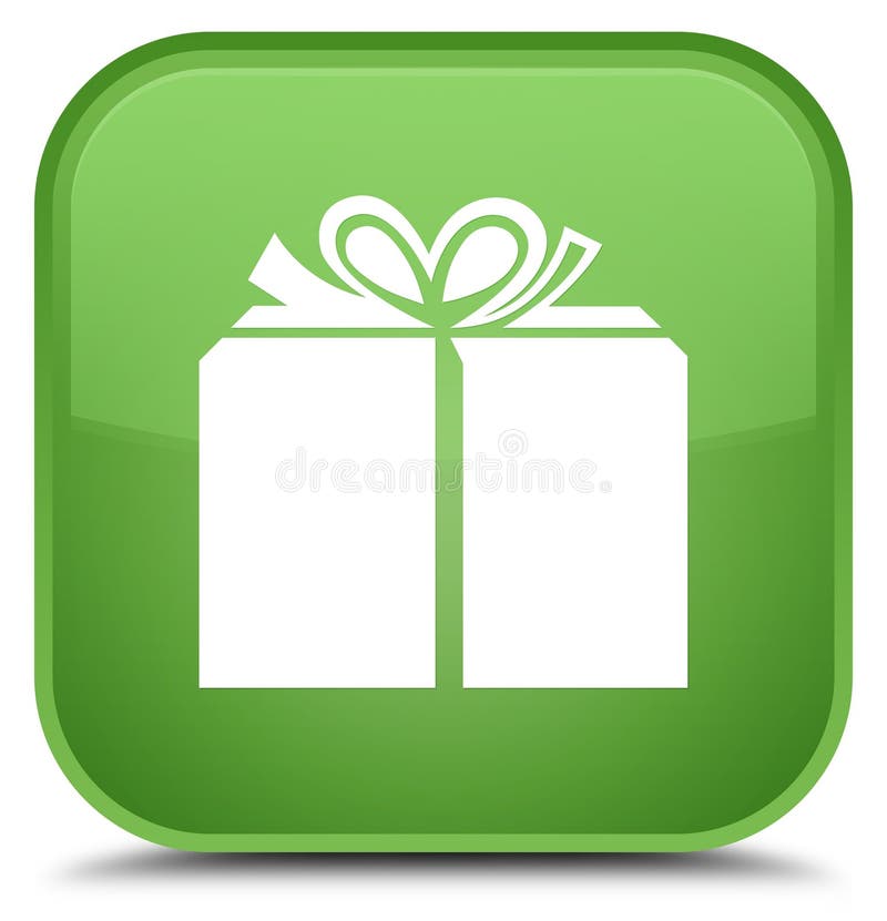 Gift Box Icon Special Soft Green Square Button Stock Illustration ...
