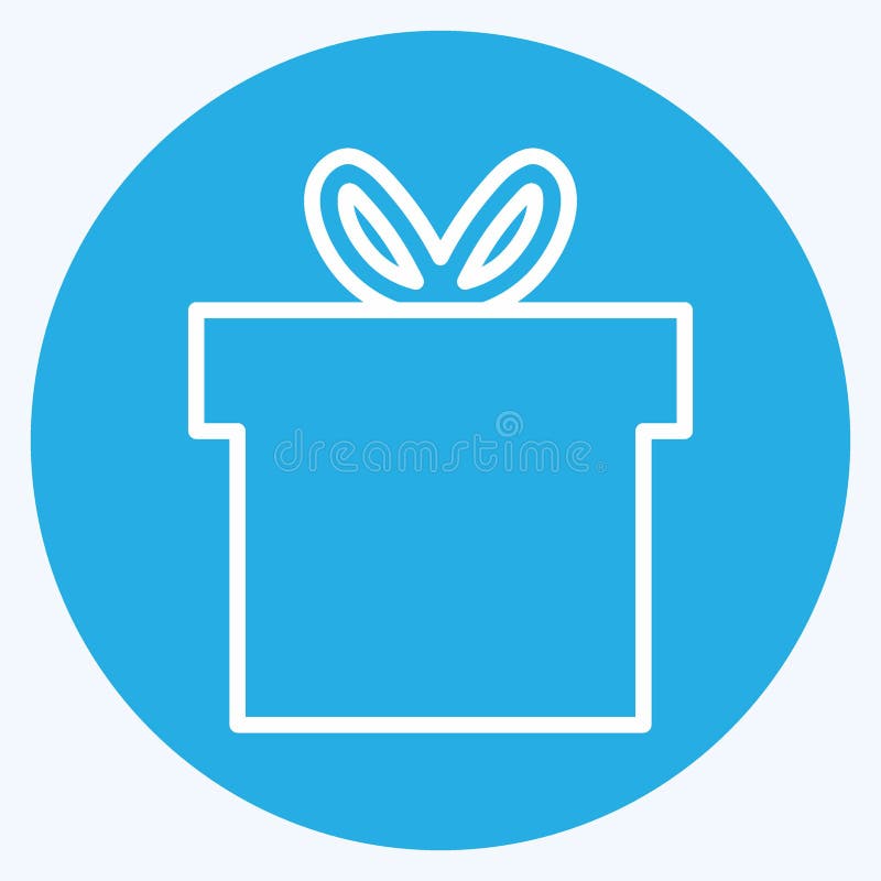 Gift Box Icon in Trendy Blue Eyes Style Isolated on Soft Blue ...