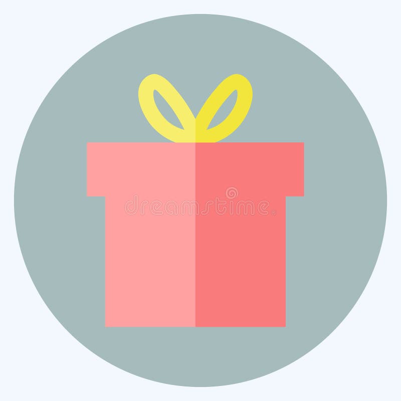 Gift Box Icon in Trendy Flat Style Isolated on Soft Blue Background ...
