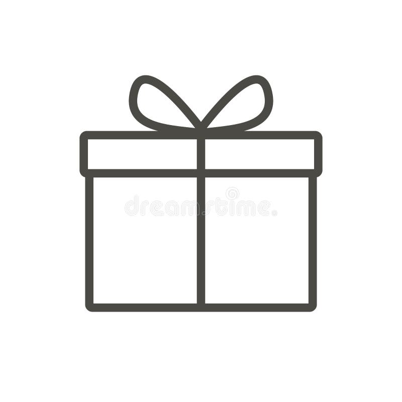 Gift Box Icon Vector. Line Present Symbol. Stock Vector - Illustration ...