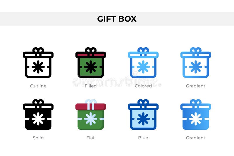 Gift Box Icons in Different Style. Gift Box Icons Set. Holiday Symbol ...