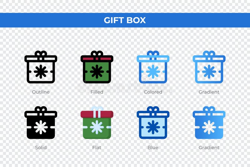 Gift Box Icons in Different Style. Gift Box Icons Set. Holiday Symbol ...