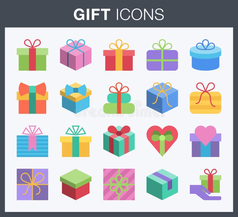 Gift box icons. stock vector. Illustration of ribbon - 86225915