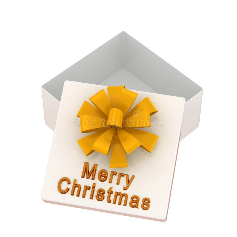 Gift Box with an Inscription Merry Christmas Stock Image - Image of ...