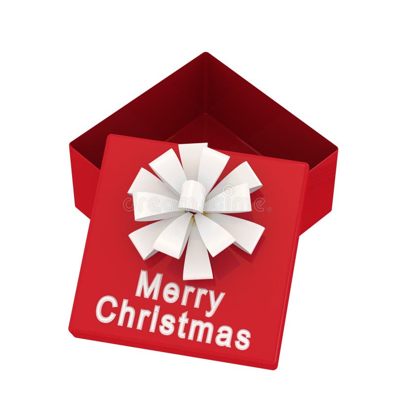 Gift Box with an Inscription Merry Christmas Stock Photo - Image of ...