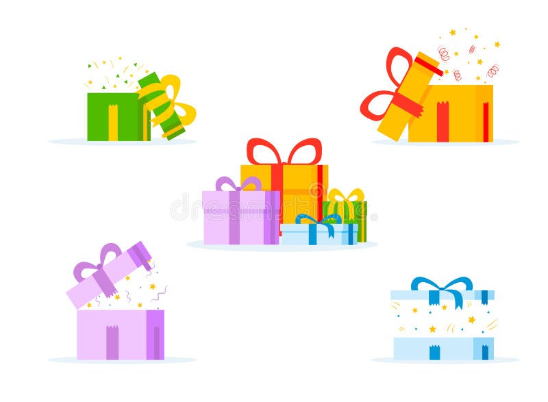 Surprise Gift, Vector Illustration Stock Vector - Illustration of flat ...