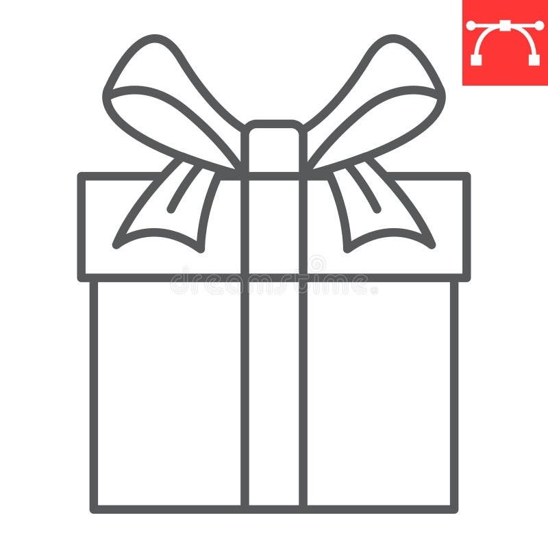 Gift box line icon stock vector. Illustration of gift - 310544965