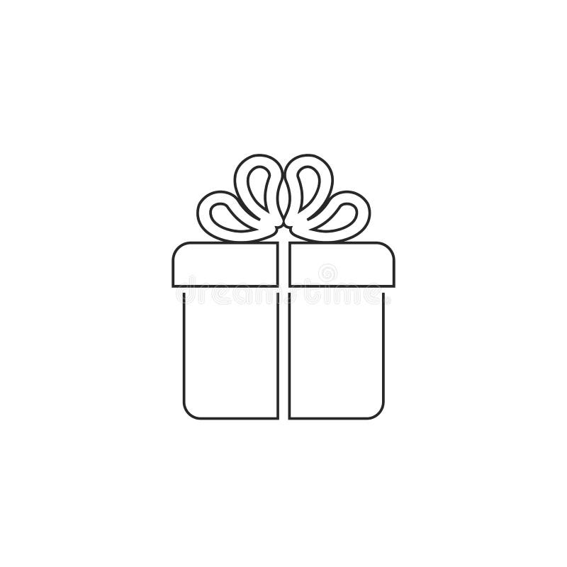 Gift Box Line Icon N Flat Style. Vector Illustration Stock Vector ...