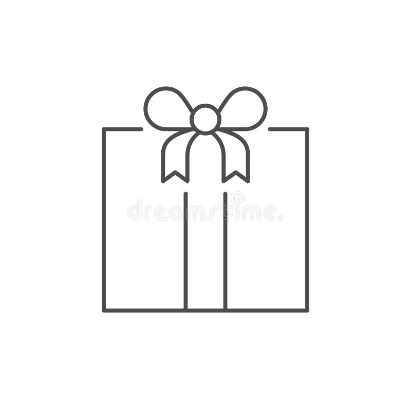 Gift box line outline icon stock vector. Illustration of receive ...