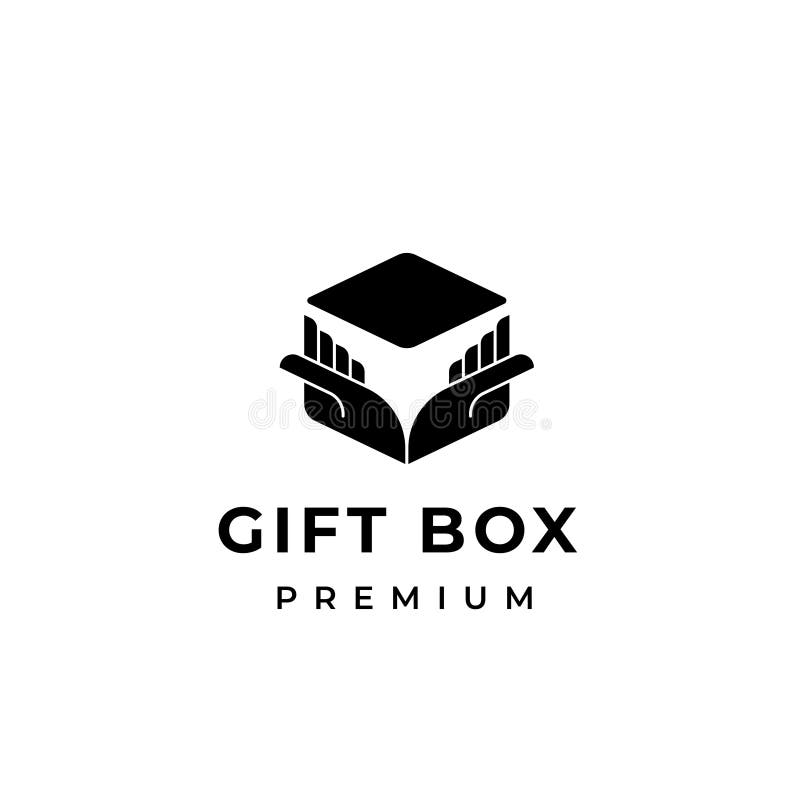 Gift Box Logo Design. Gift Box Isolated with Hand Illustration Stock ...