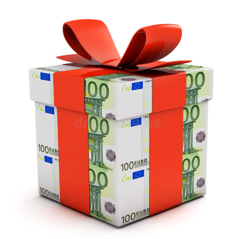 Gift Box Made of Euro Banknotes Stock Illustration - Illustration of ...