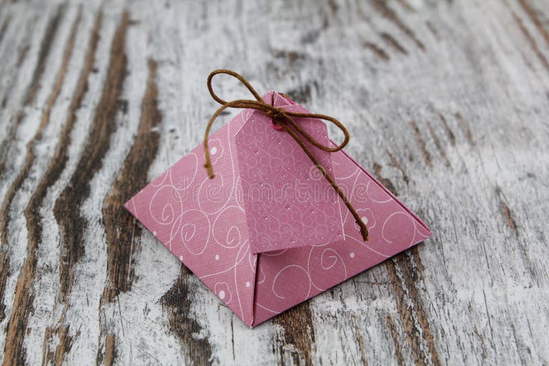 Gift box, made of paper stock image. Image of loop, copy - 45231501