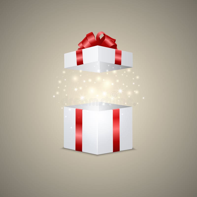 Gift Box with a Magic Effect Stock Vector - Illustration of surprise ...
