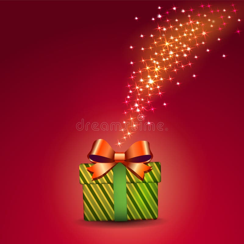 Gift Box and Magic Light Fireworks, Vector & Illustration Stock Vector ...