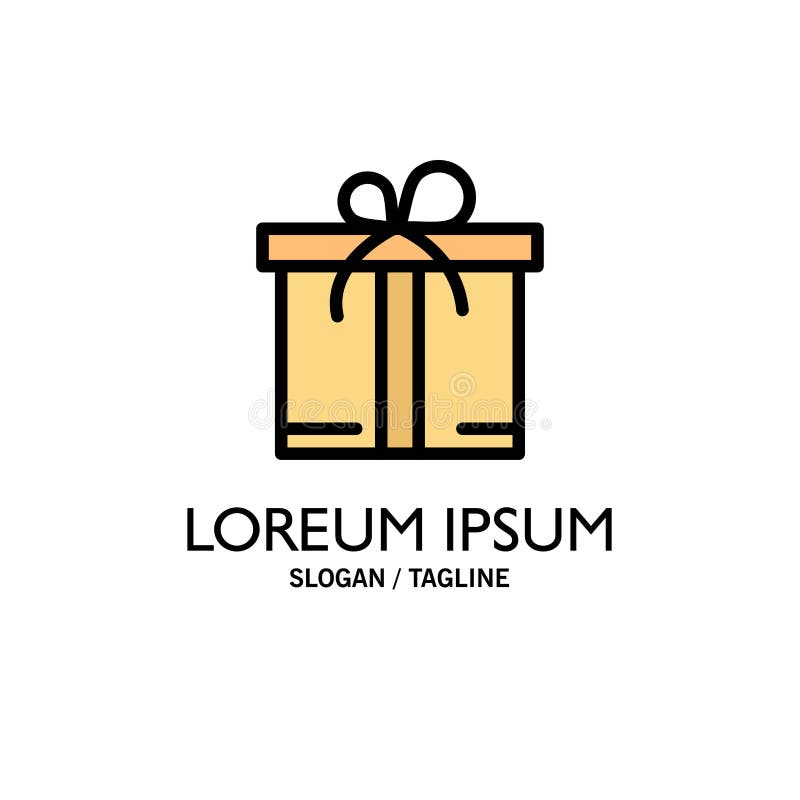 Gift, Box, Motivation Business Logo Template. Flat Color Stock Vector ...
