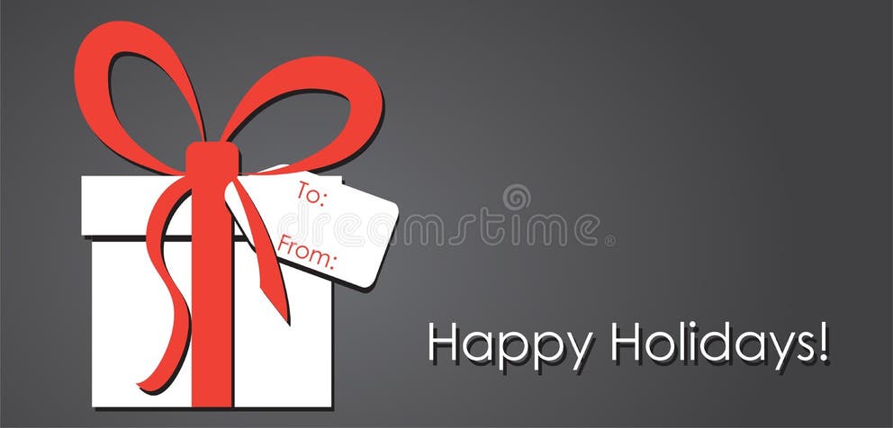 Gift box with a name tag stock illustration. Illustration of ribbon ...