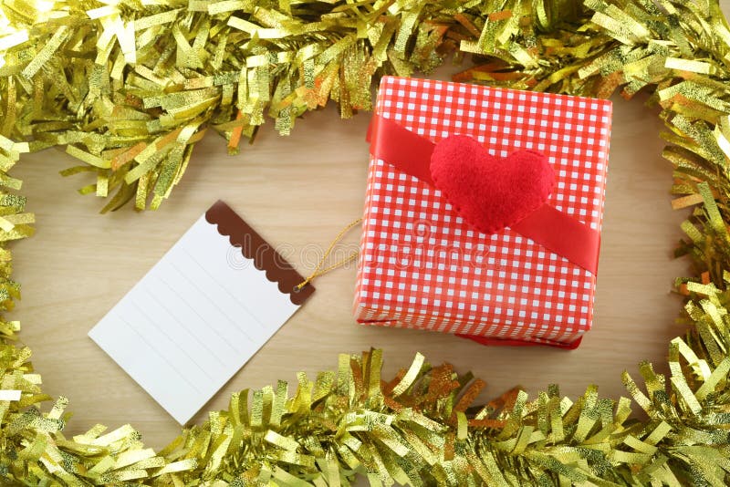 Gift box and Notepad. stock image. Image of paper, gift - 84505961