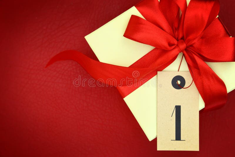 Gift box with number one stock photo. Image of year, ornament - 47241736