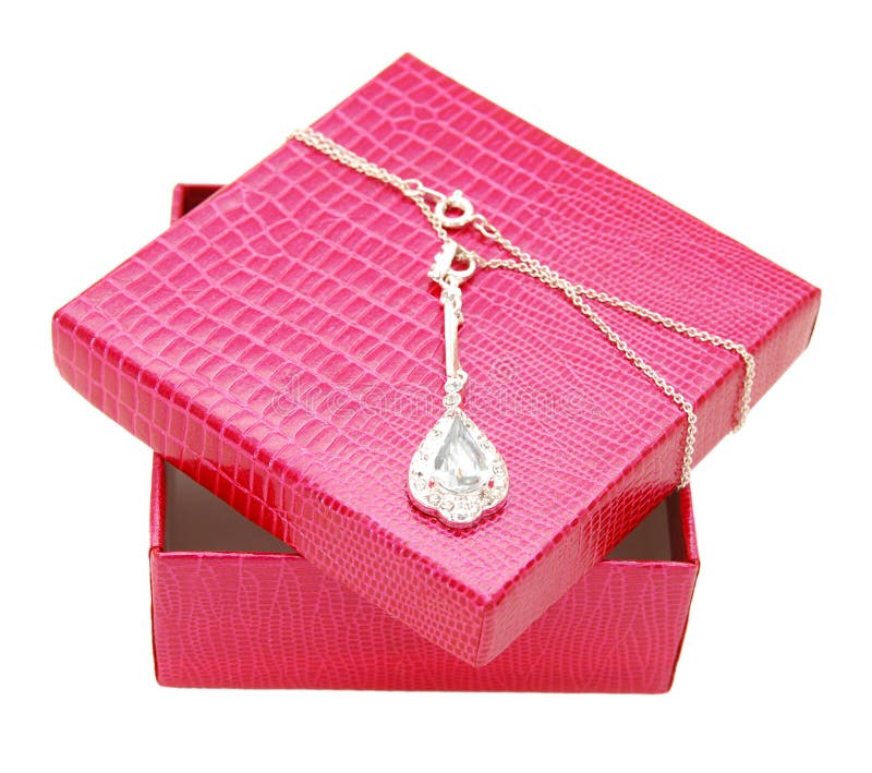 Gift box open with diamond stock image. Image of pendant - 25328055