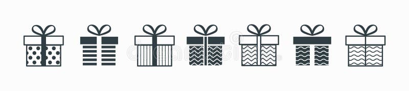Gift Box with Ornament Flat Vecctor Design Icon Set Stock Vector ...