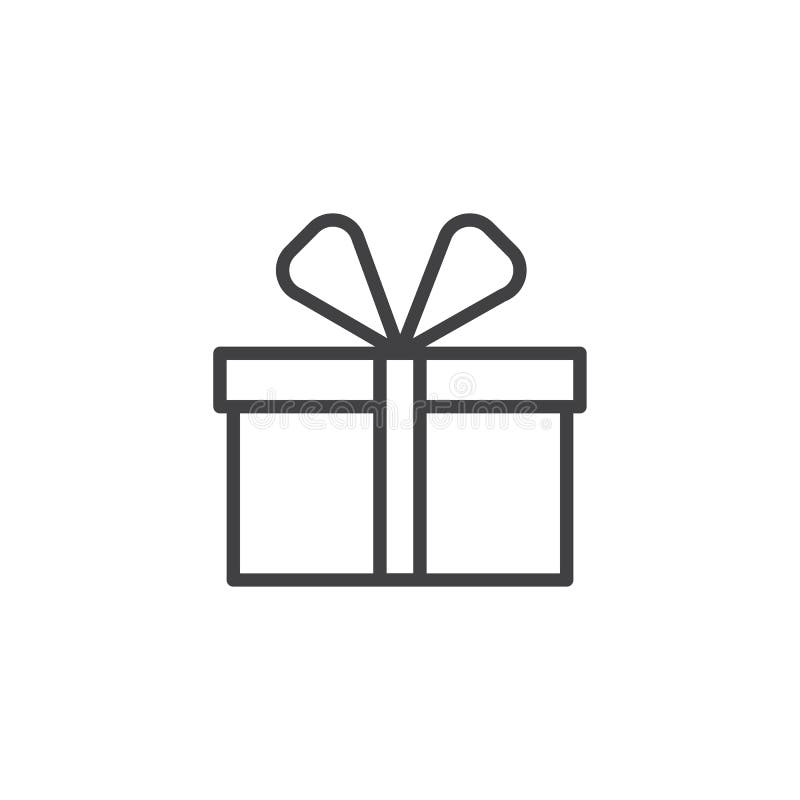 Gift box outline icon stock vector. Illustration of event - 115448062