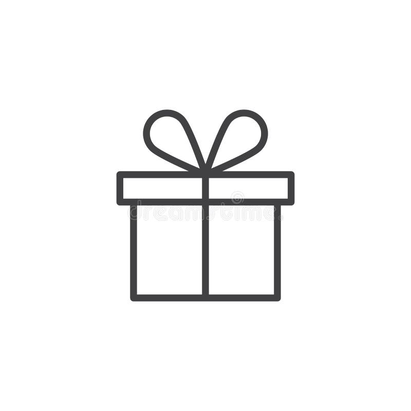Gift box outline icon stock vector. Illustration of pixel - 127492366