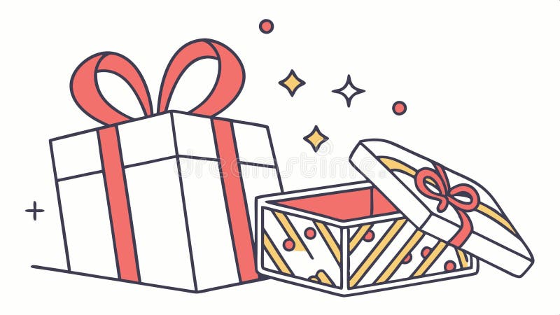 Gift Box Outline, Simple Present Design Element Vector Design ...