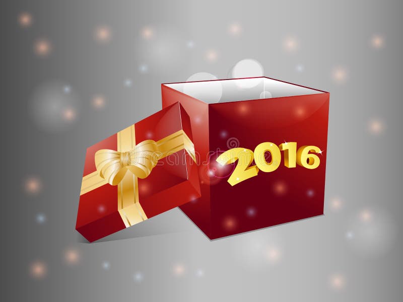 Gift Box 2016 Over Glowing Background Stock Illustration - Illustration ...