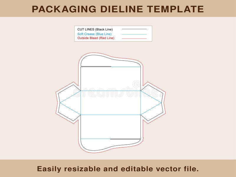 Gift Box, Party Box, Storage Box Dieline Template Stock Vector ...