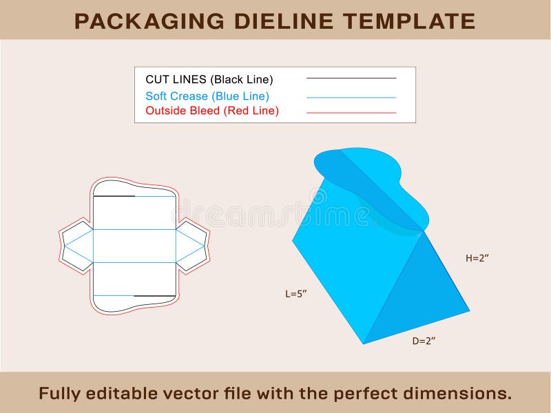 Gift Box, Party Box, Storage Box Dieline Template Stock Vector ...