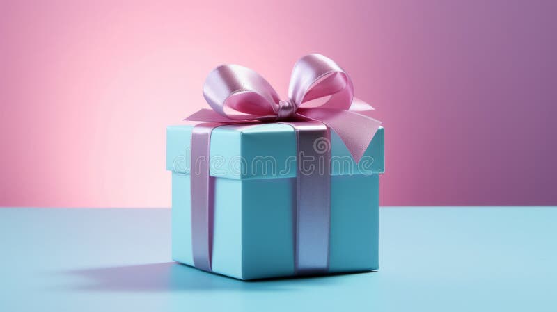 Gift Box. Pastel Colors Front View Stock Illustration - Illustration of ...
