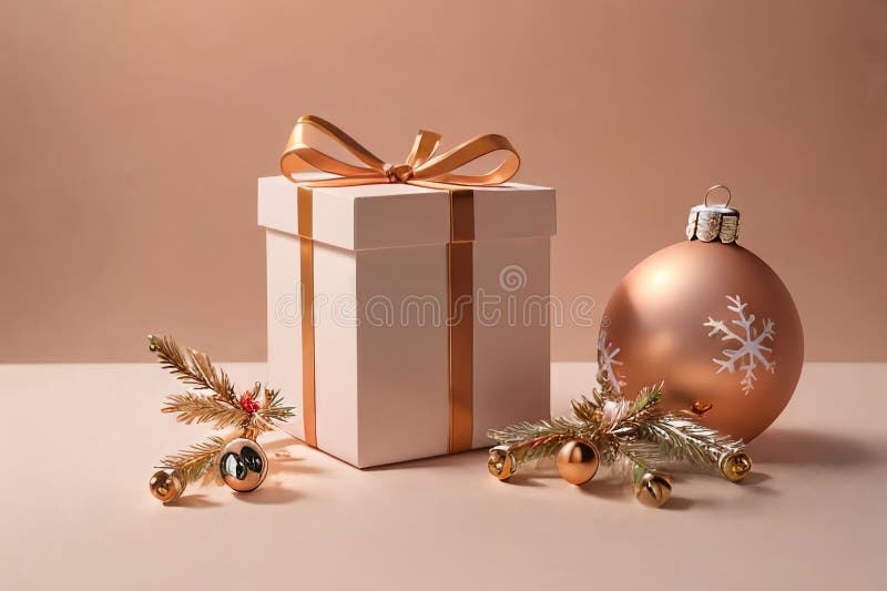 Gift Box in Peach Fuzz Colors Stock Illustration - Illustration of ...