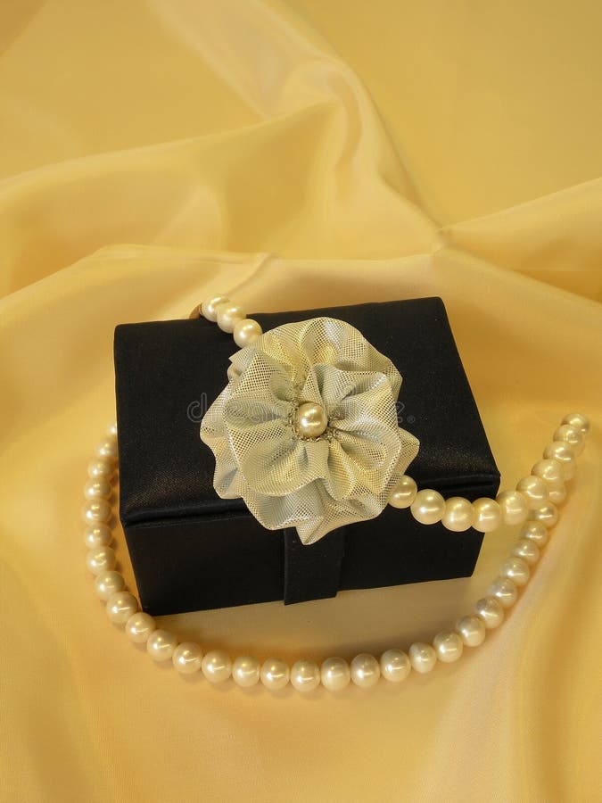 Gift box and pearls stock image. Image of natural, silver - 15623011