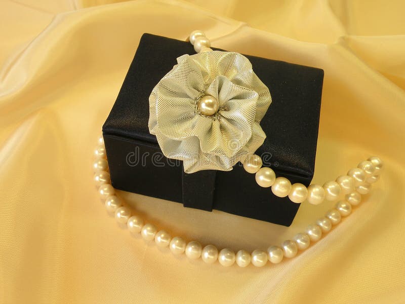 Gift box with pearls stock photo. Image of satin, luxury - 15903010