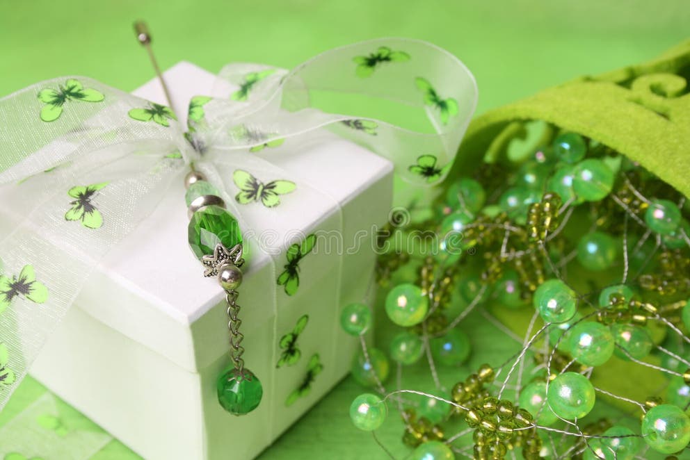 Gift Box with Pin stock photo. Image of butterfly, beadwork - 5713228
