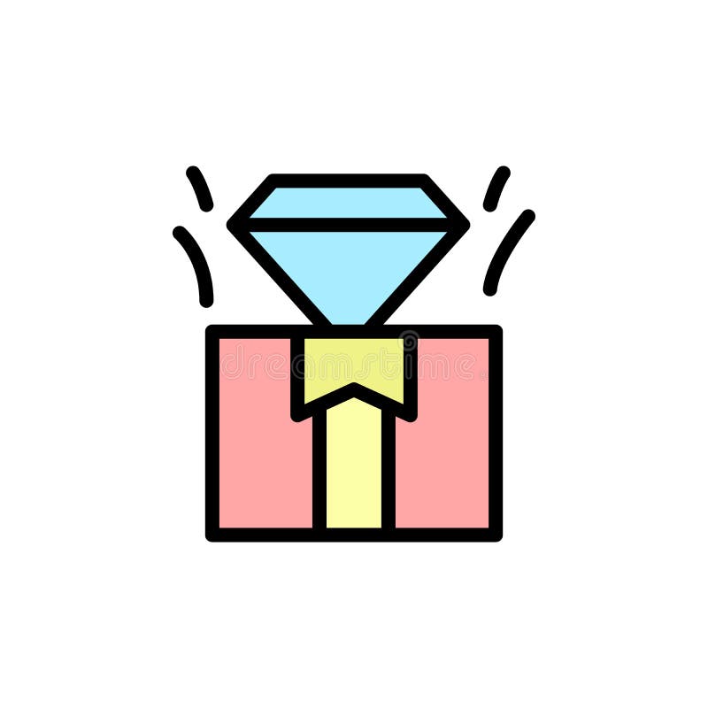 Gift, Box, Present, Diamond Icon. Simple Color with Outline Vector ...