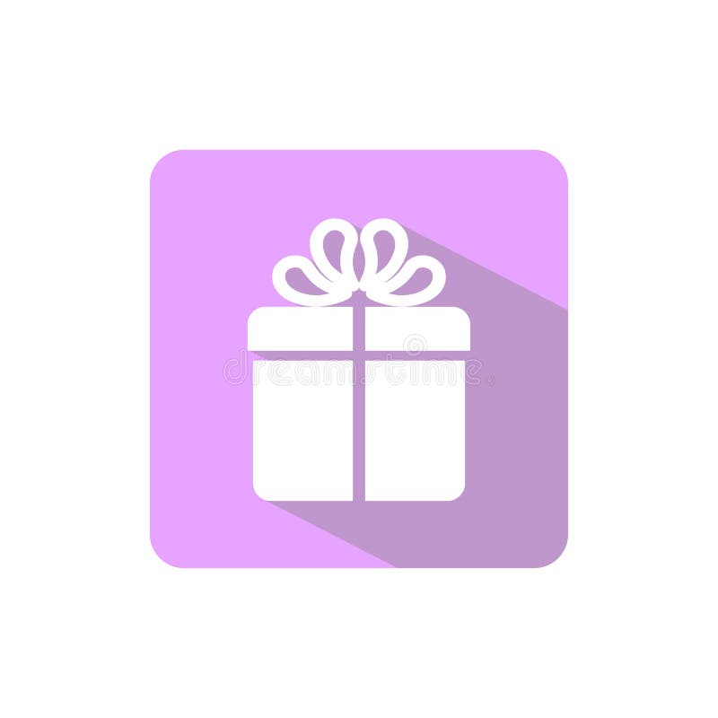 Gift Box Purple Icon in Flat Style with Shadow. Vector Stock Vector ...