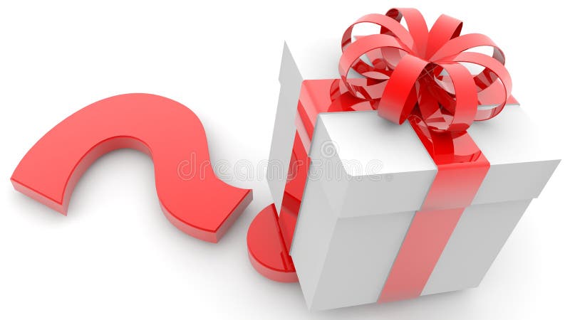 Gift Box with Question Mark Concept Stock Illustration - Illustration ...