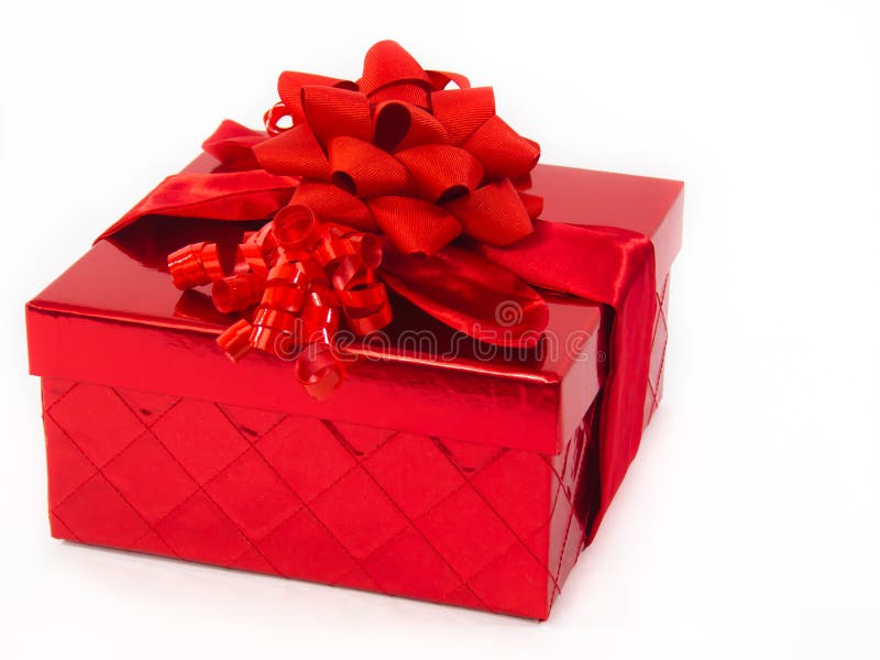Gift Box with Red Bow stock photo. Image of ribbon, holiday - 22348582