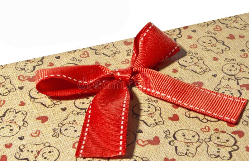 Gift Box with Red Bow and Space for Your Text Stock Image - Image of ...