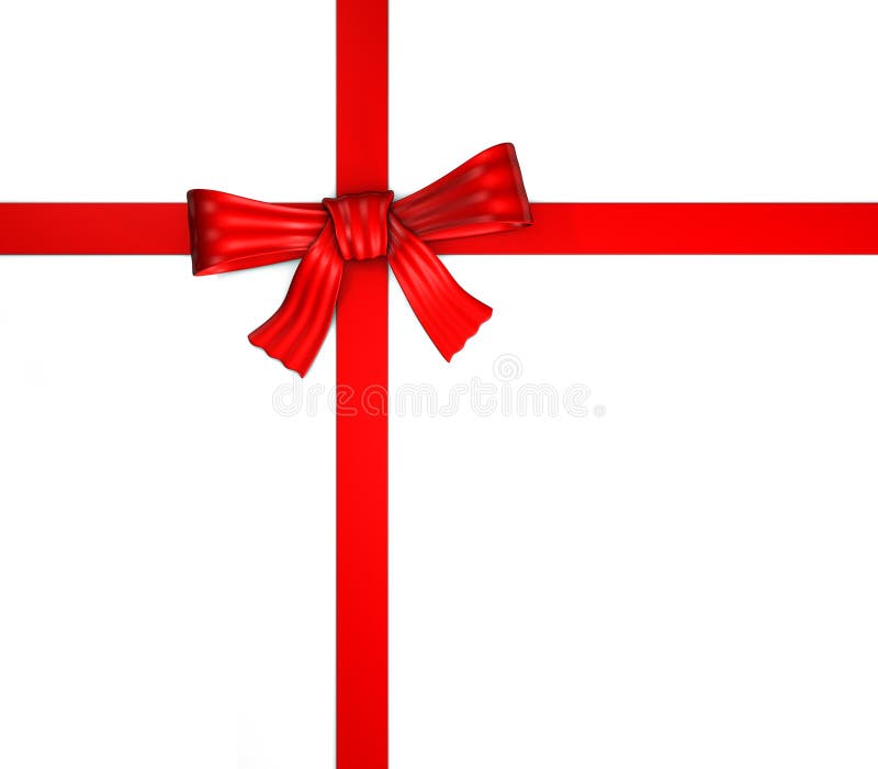 White Gift Box - Red Ribbon Stock Illustration - Illustration of ...