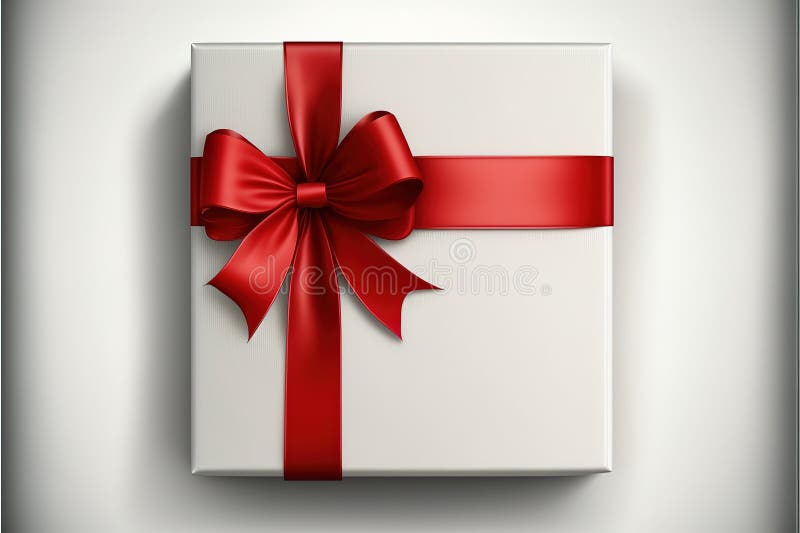 Gift Box with Red Ribbon Bow Copy Space for Your Text. Generative AI ...