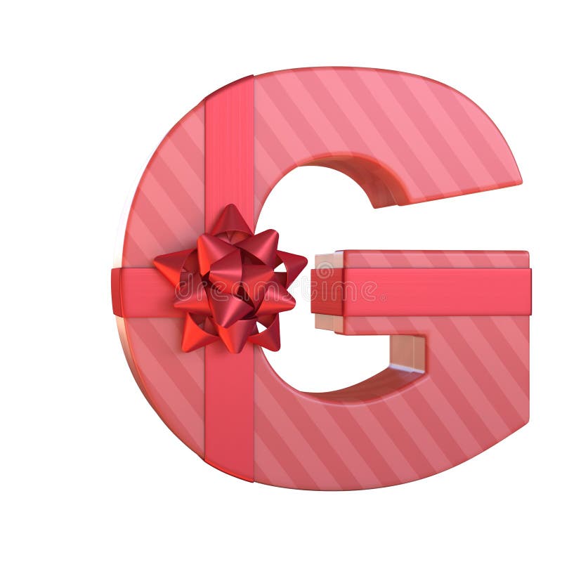 Gift Box with Red Ribbon Bow 3d Font, Present Alphabet 3d Rendering ...