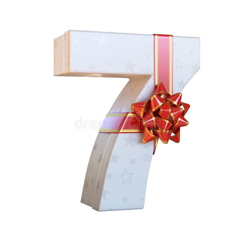 Gift Box with Red Ribbon Bow 3d Font, Present Alphabet 3d Rendering ...