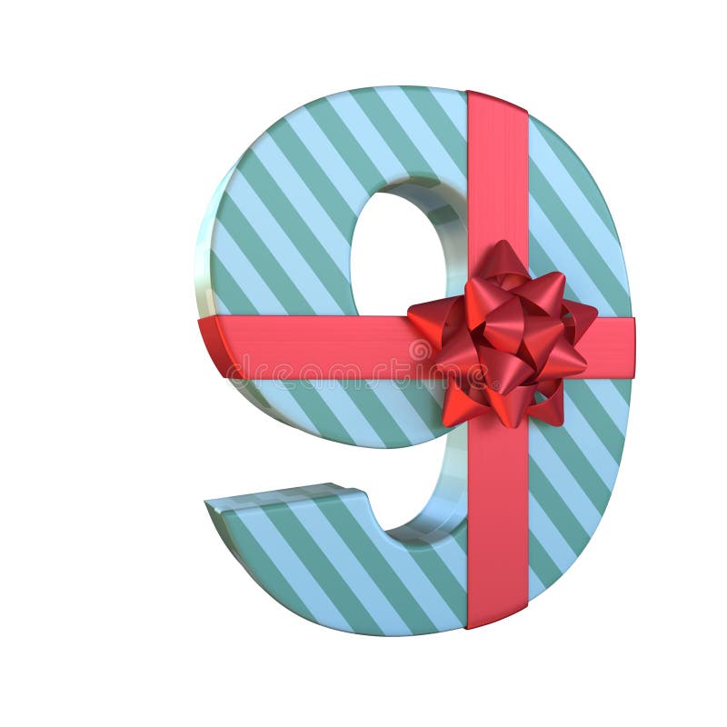 Gift Box with Red Ribbon Bow 3d Font, Present Alphabet 3d Rendering ...